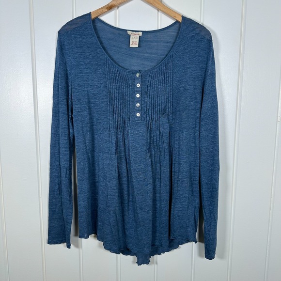 Sundance | Tops | Sundance Top Large Blue Linensilk Pintucked Henley ...